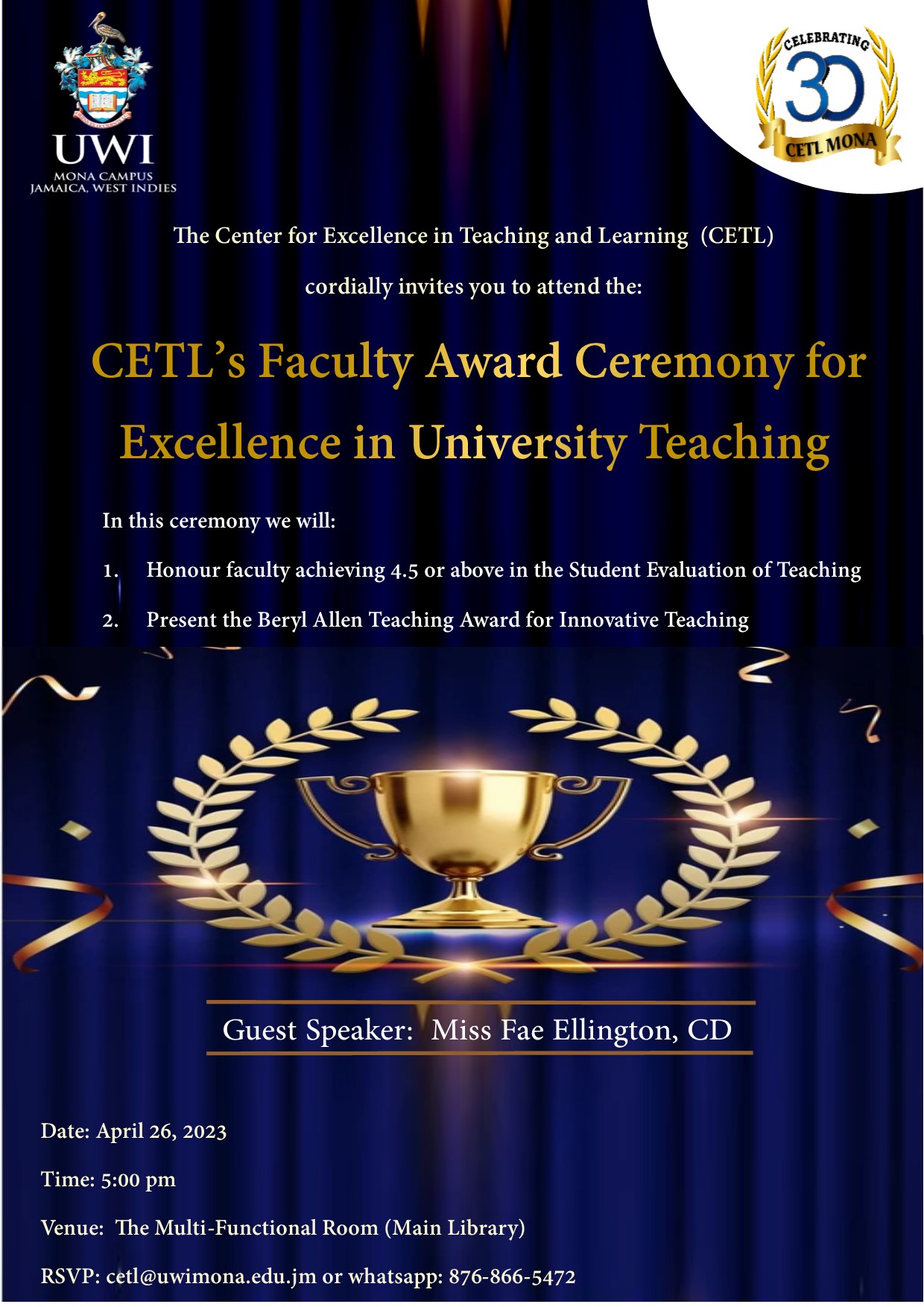 CETL's Faculty Award Ceremony for Excellence in University Teaching | Centre for Excellence in ...